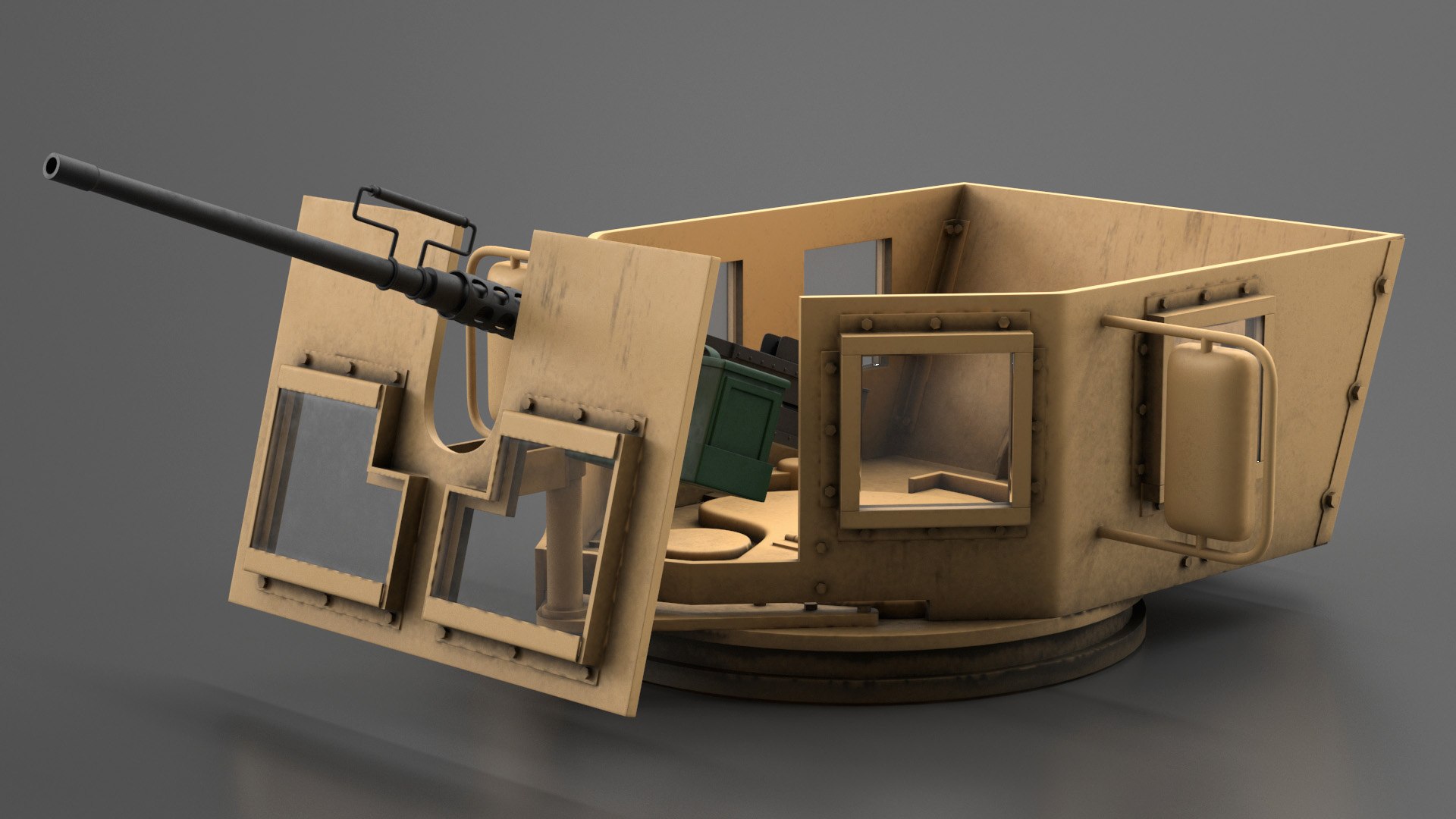 Armored Vehicle Tower With Machine Gun 3D Model - TurboSquid 1995762