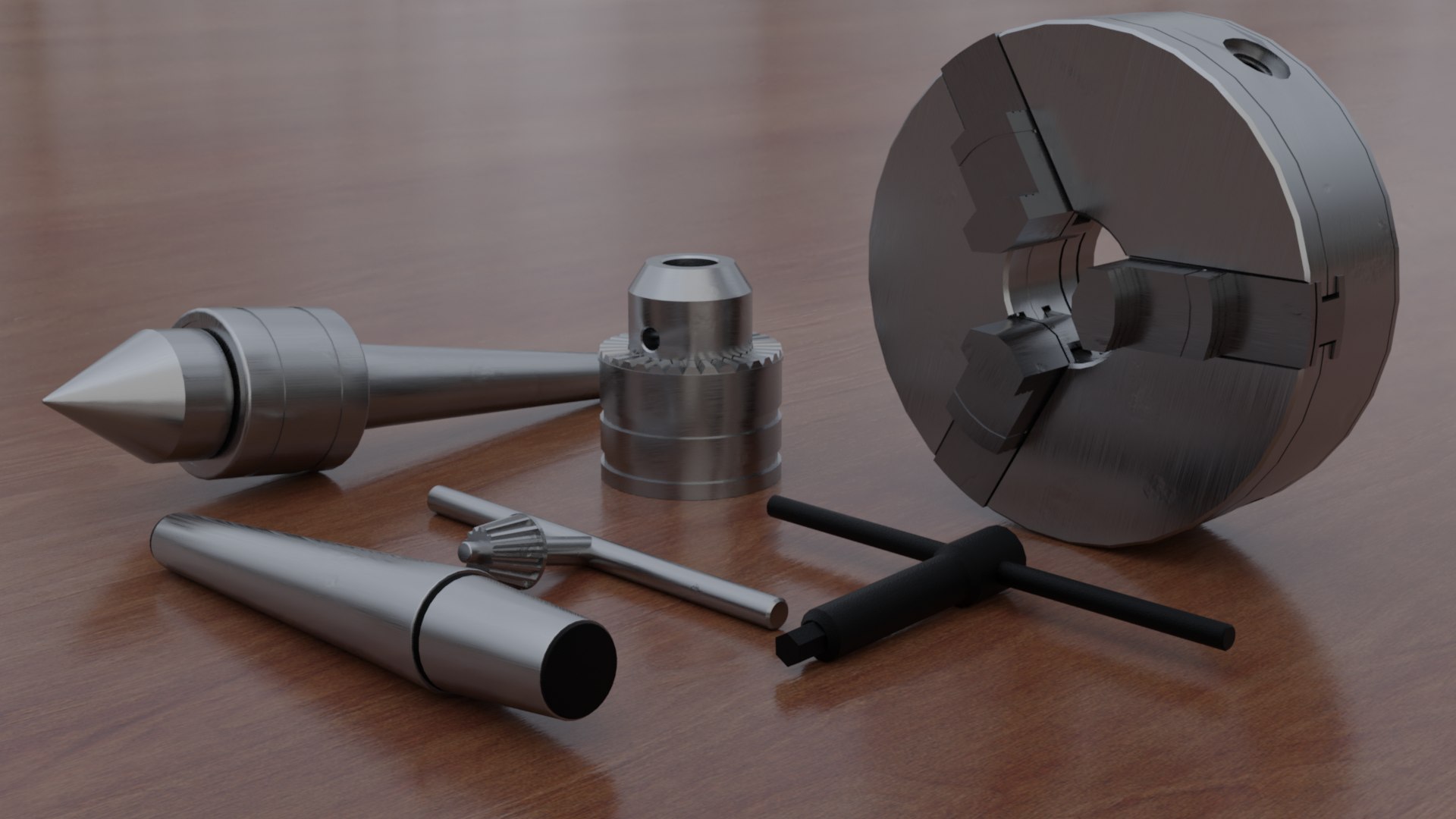 Lathe Parts - Chuck And Tailstock 3D - TurboSquid 1908944