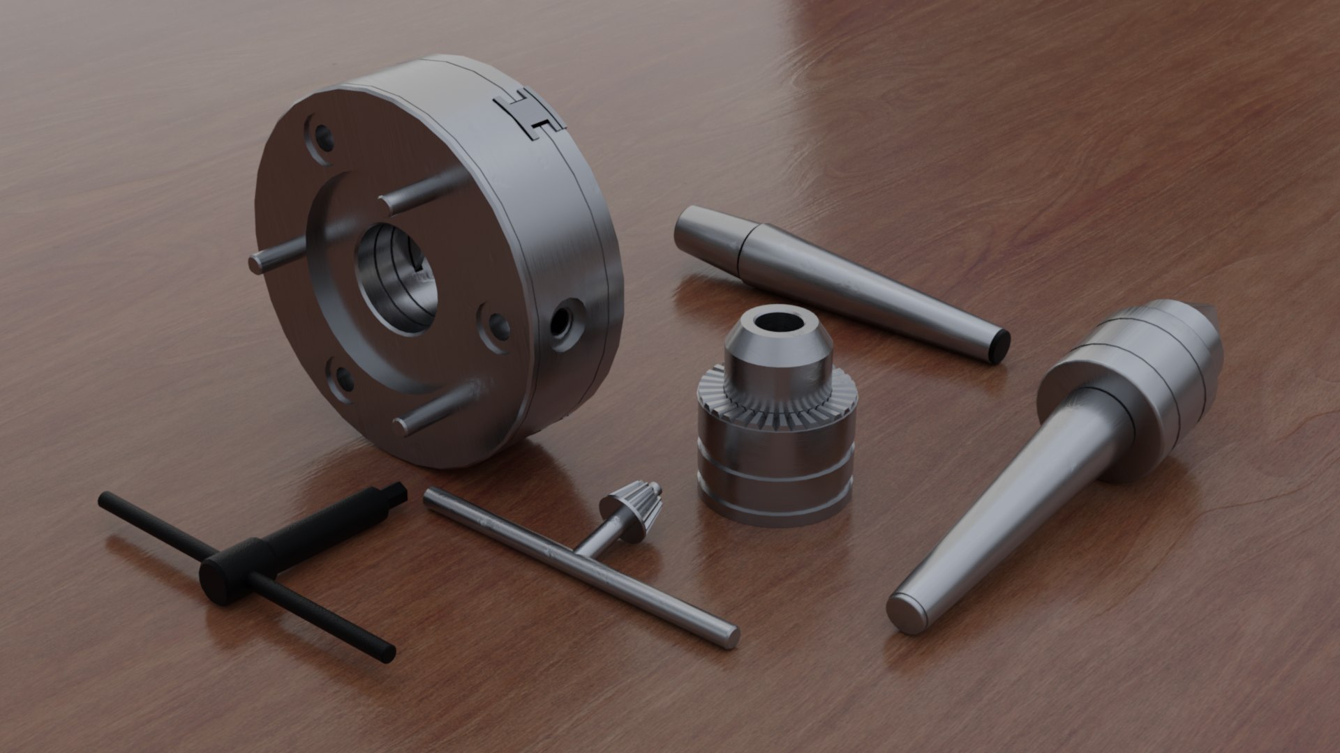 Lathe Parts - Chuck And Tailstock 3D - TurboSquid 1908944