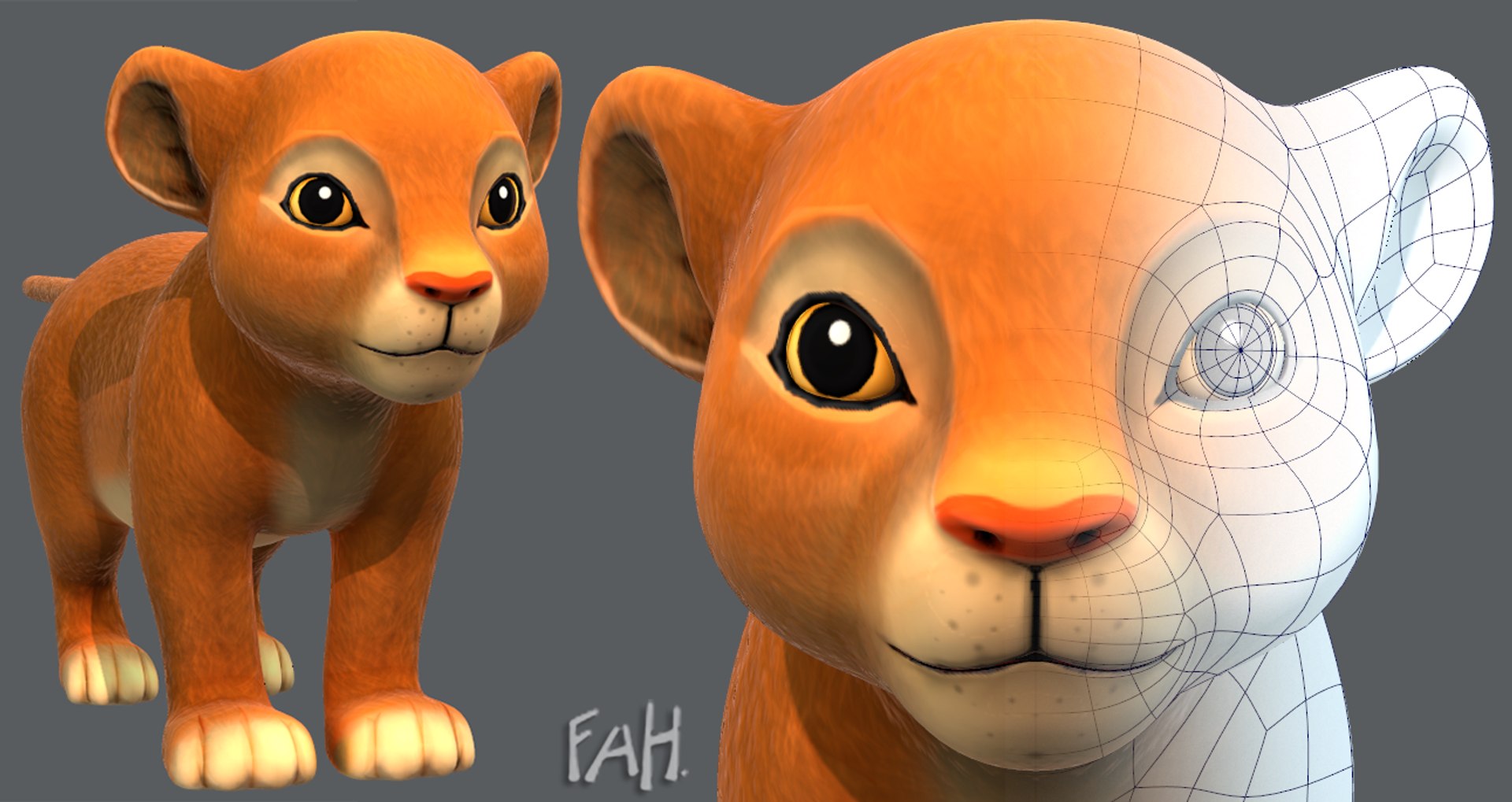 Lion v01 cartoon animal model - TurboSquid 1334569