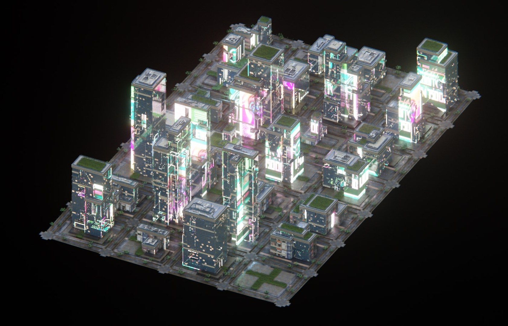 Sci Fi City Cityscape Building Skyscraper 3D Model - TurboSquid 2109297
