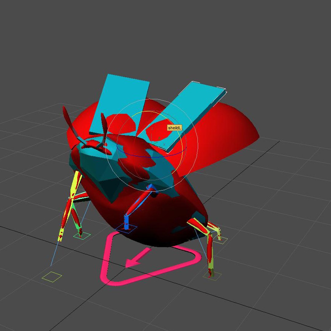 3d Ladybug Rigged Model