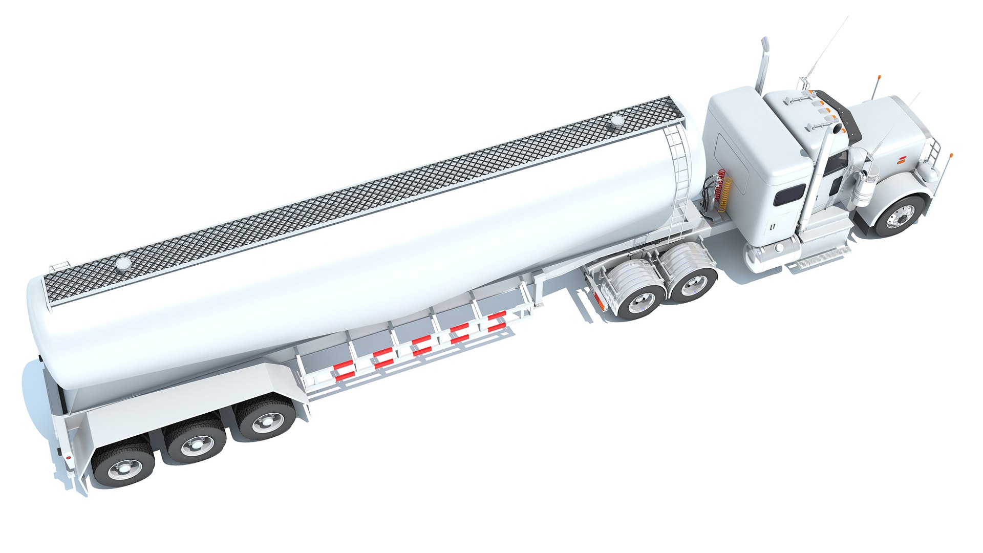 Semi Truck With Tank Trailer 3D Model - TurboSquid 2279255