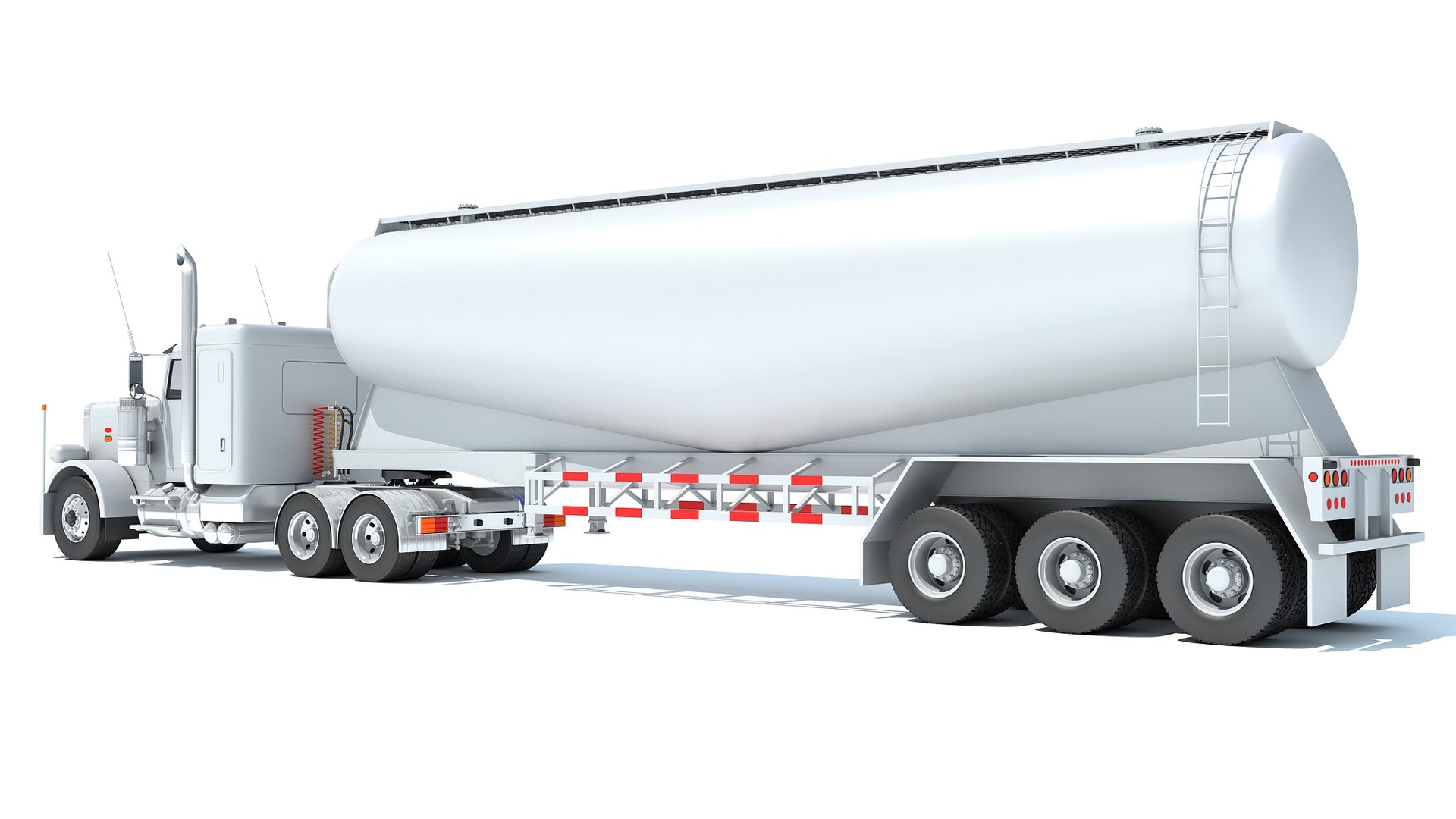 Semi Truck With Tank Trailer 3D Model - TurboSquid 2279255