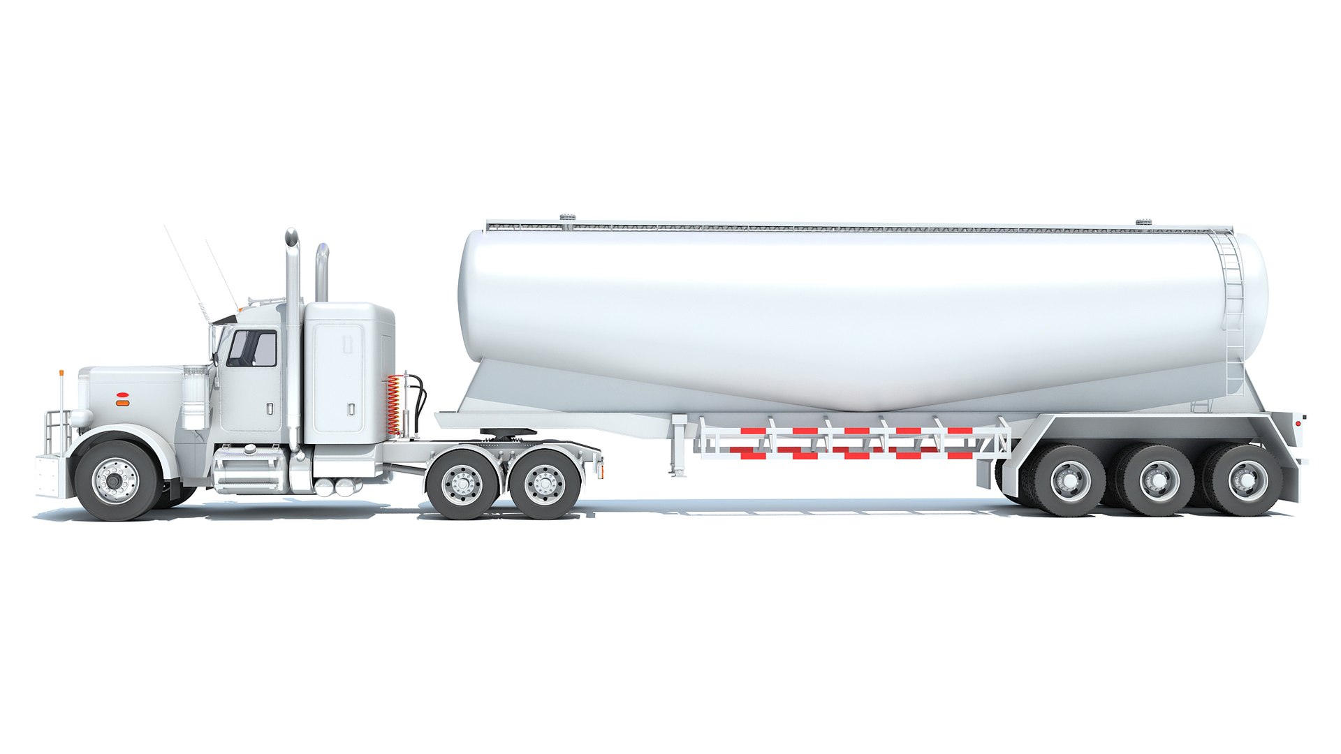 Semi Truck With Tank Trailer 3D Model - TurboSquid 2279255
