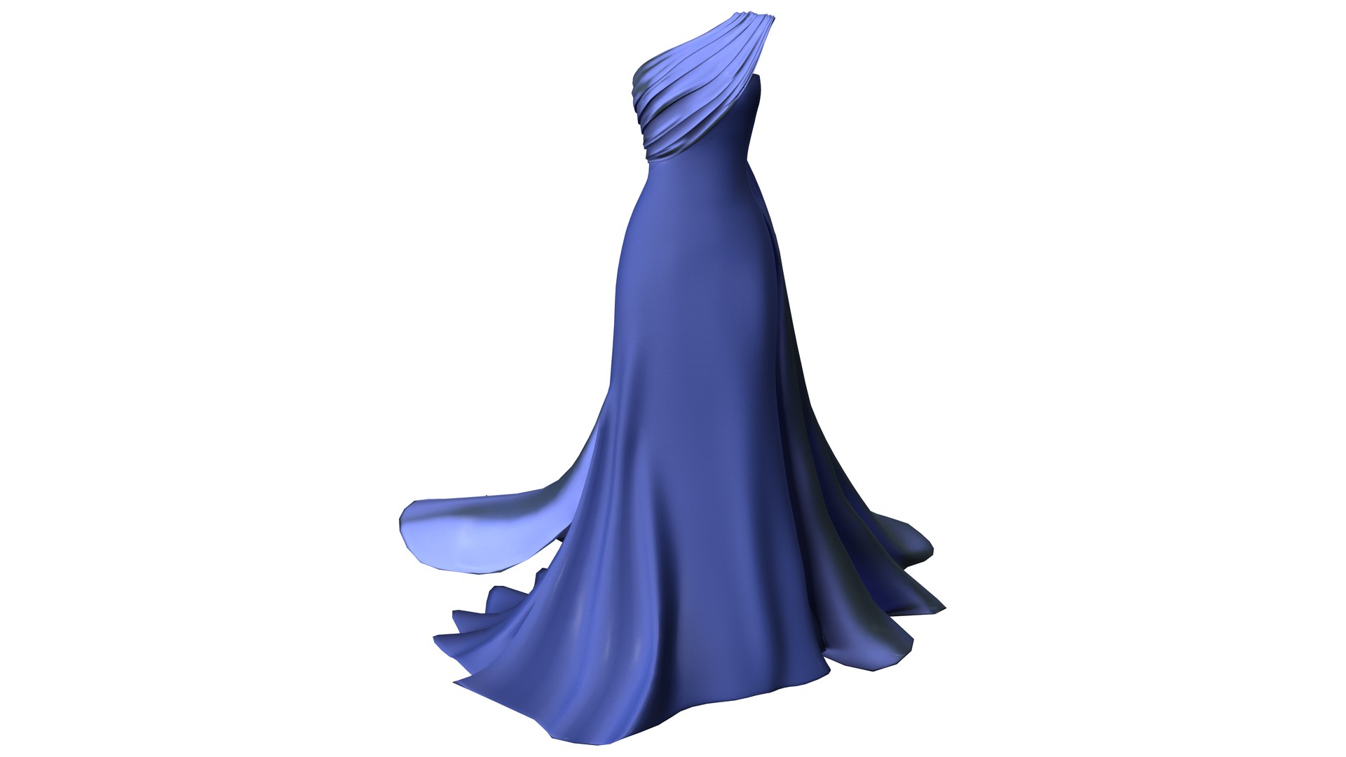 Royal Blue Dress 3D Model - TurboSquid 2072195