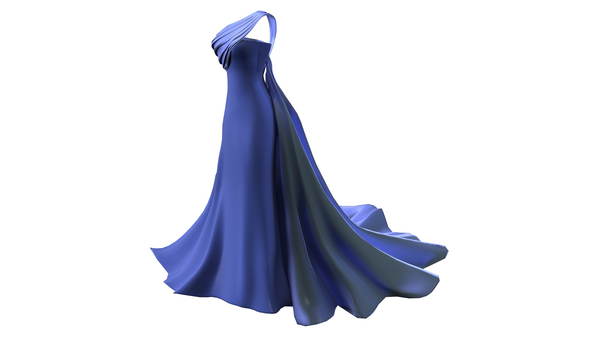 Royal Blue Dress 3D Model - TurboSquid 2072195