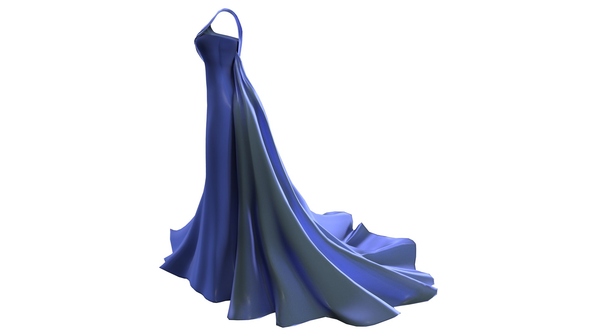 Royal Blue Dress 3D Model - TurboSquid 2072195