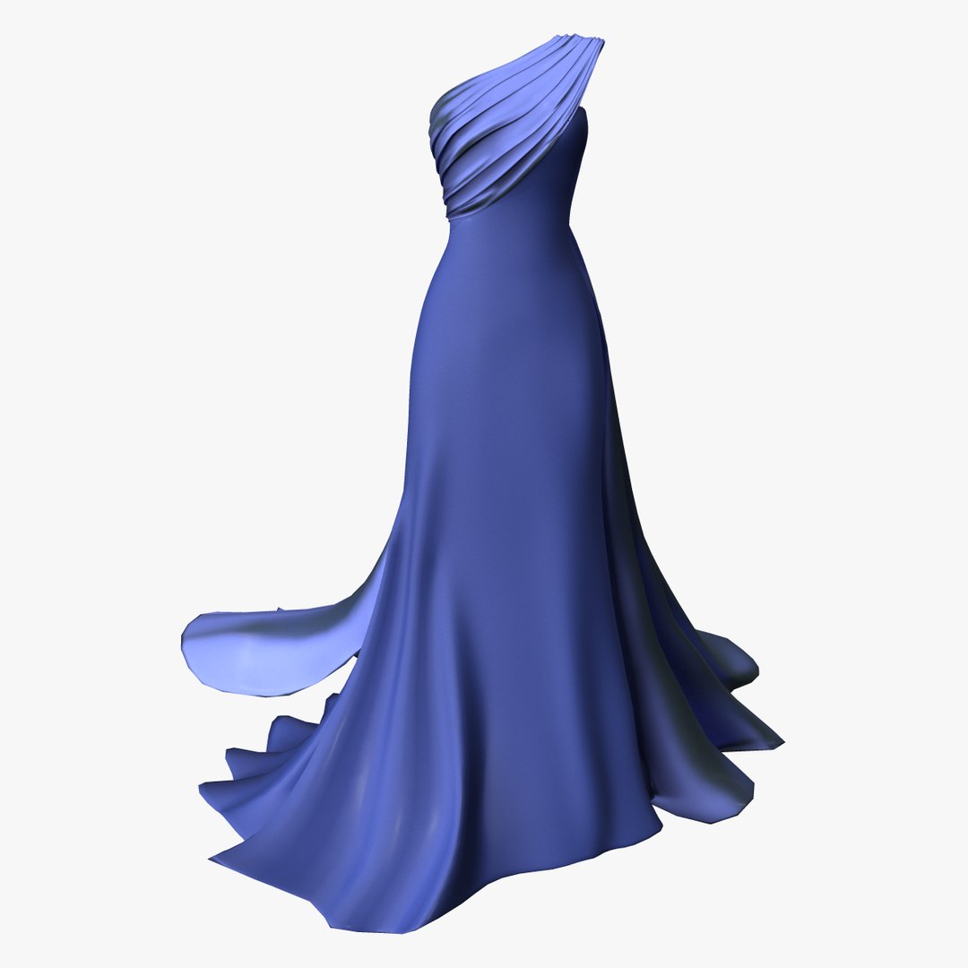 Royal Blue Dress 3D Model - TurboSquid 2072195