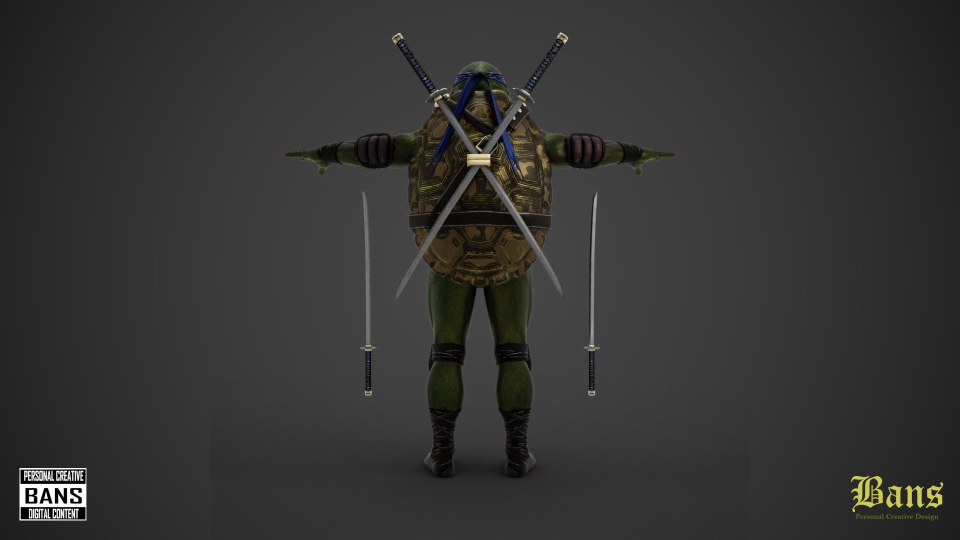 3D REALISTIC LEONARDO TMNT - TurboSquid 2085298