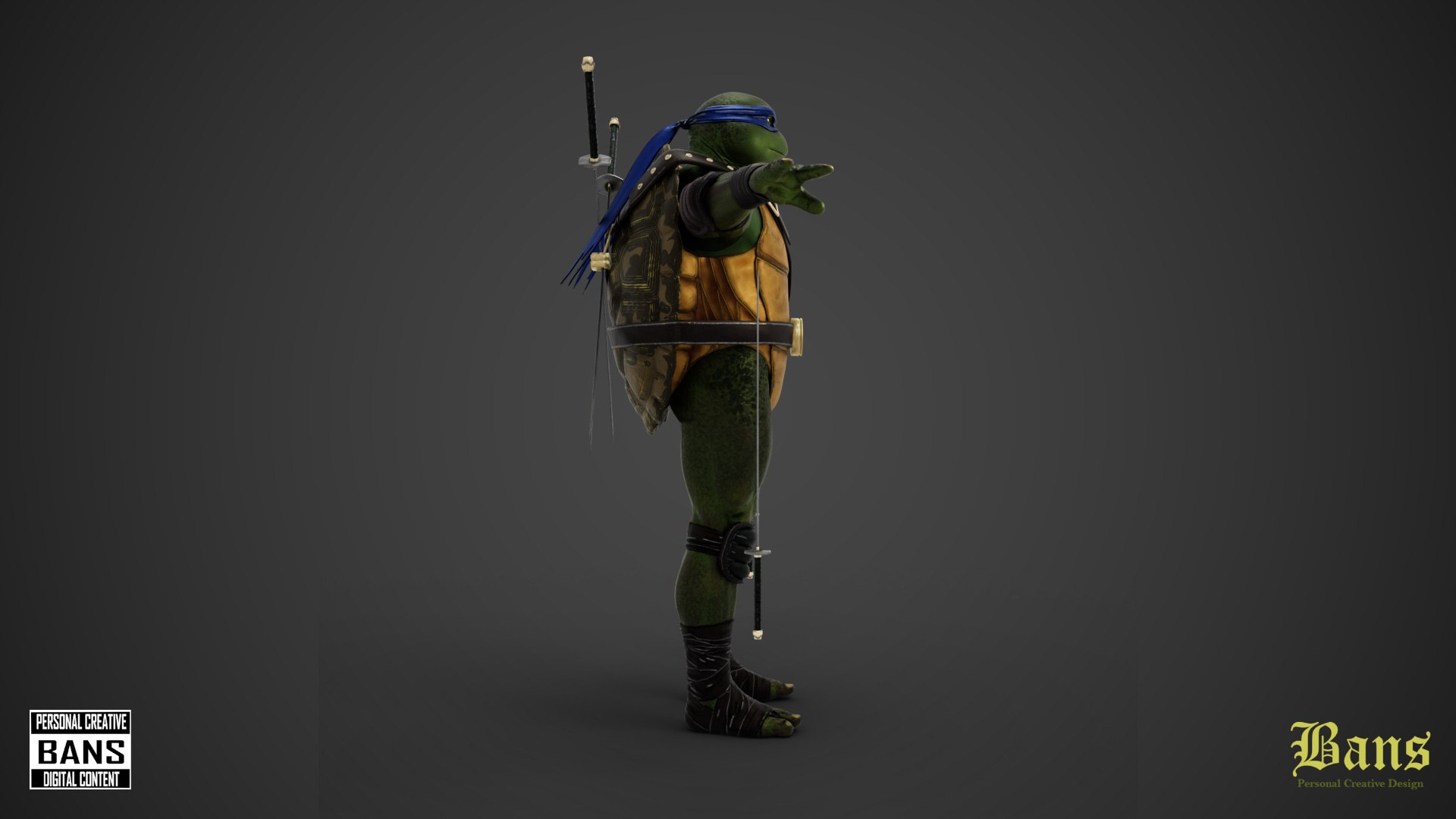 3D REALISTIC LEONARDO TMNT - TurboSquid 2085298