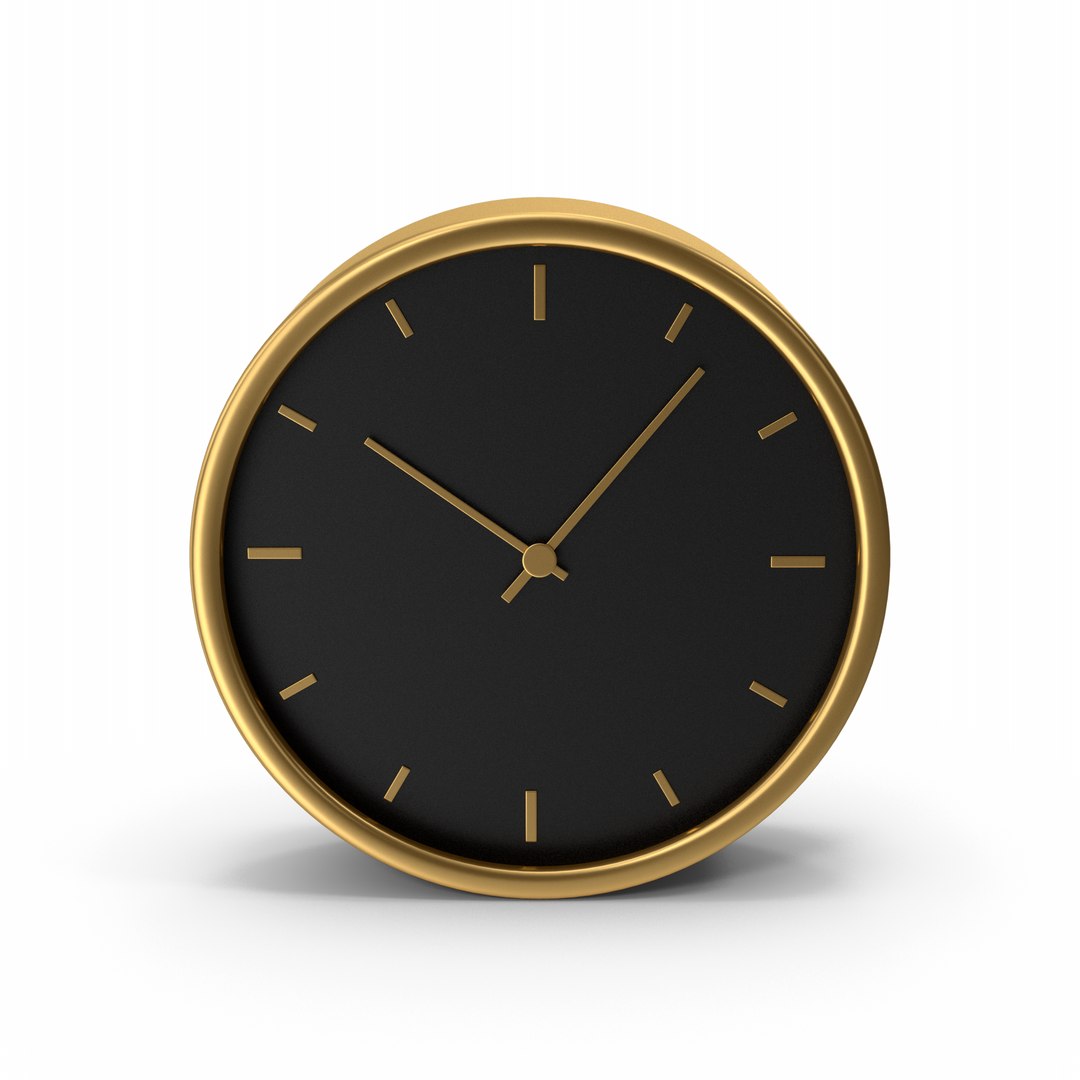 Gold Clock Model - TurboSquid 2369223