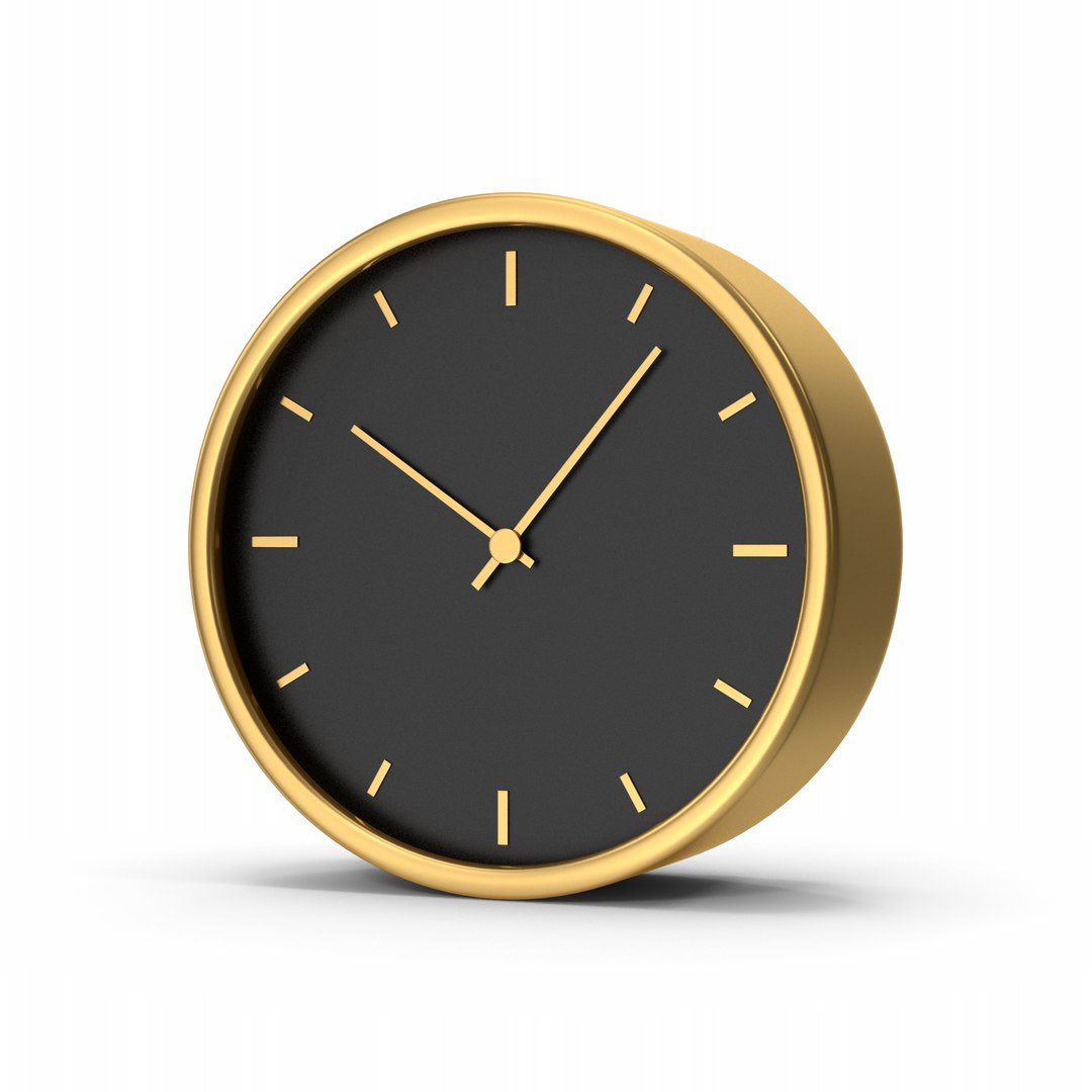 Gold Clock Model - TurboSquid 2369223