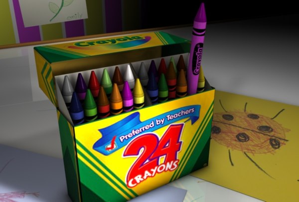3d model box crayons