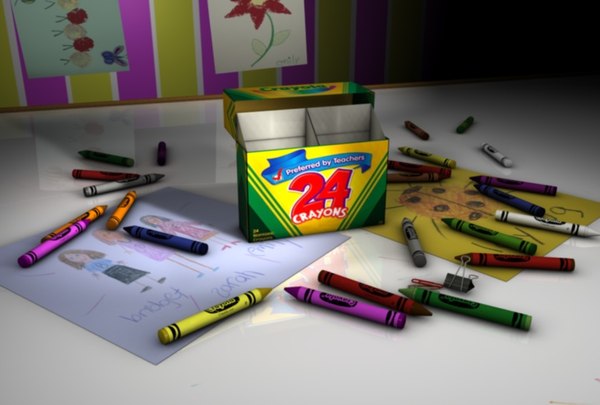 3d model box crayons