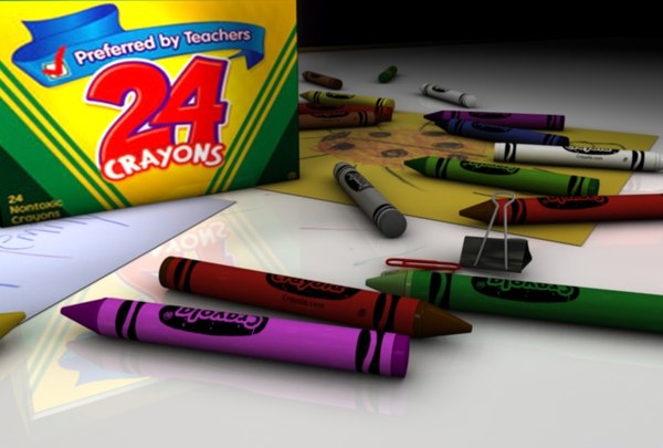 3d model box crayons
