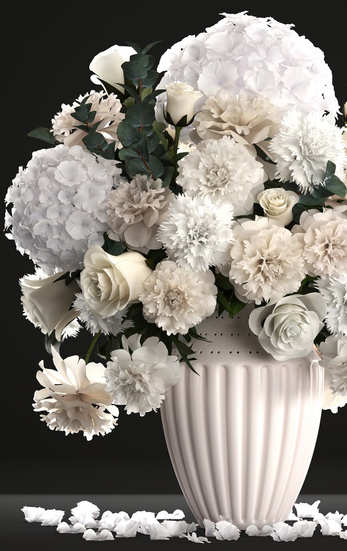 3D Bouquet Wthite Flowers - TurboSquid 1324863