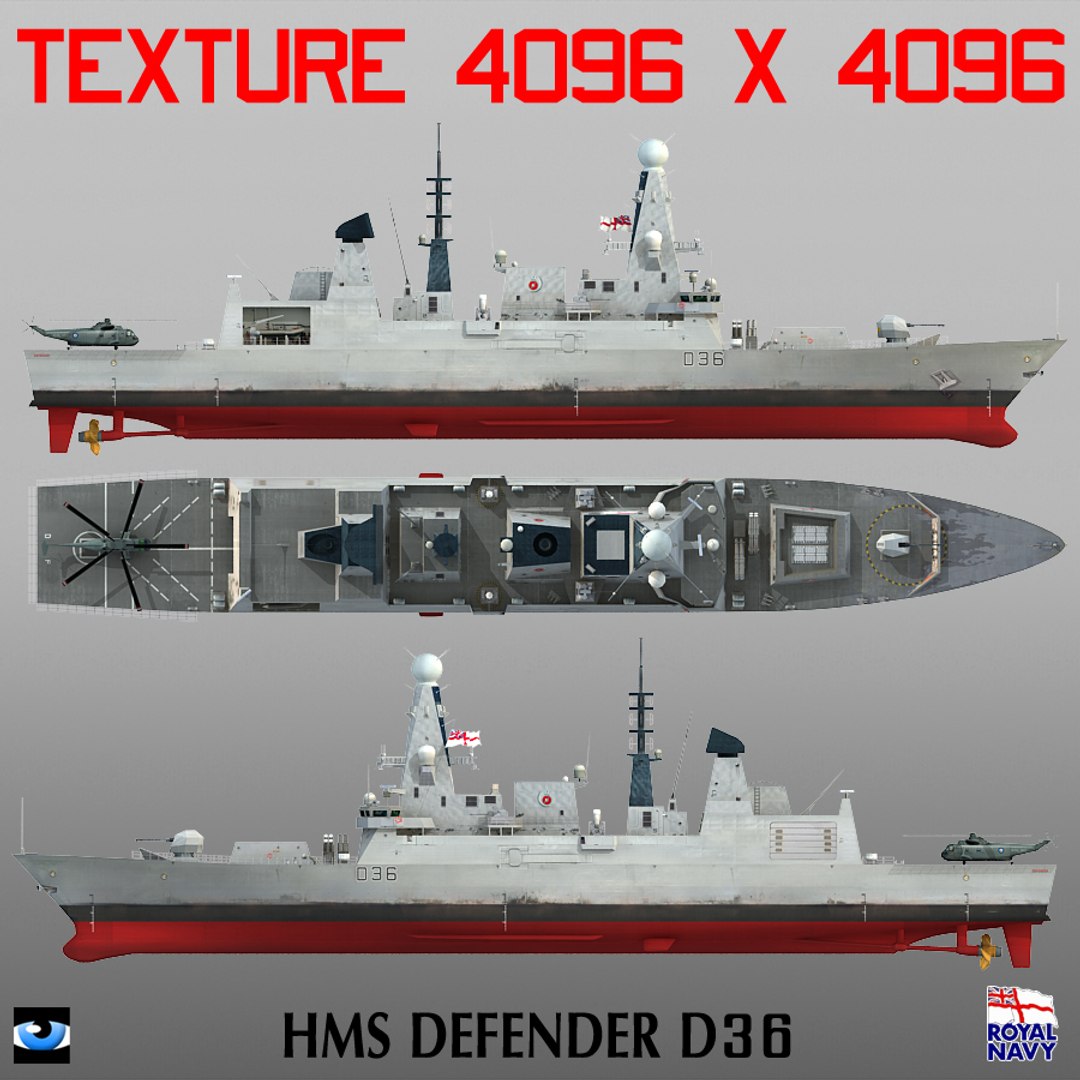 3ds Max Hms Defender D36 Type 45