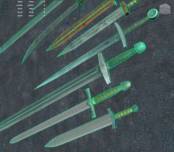 set swords 3d model