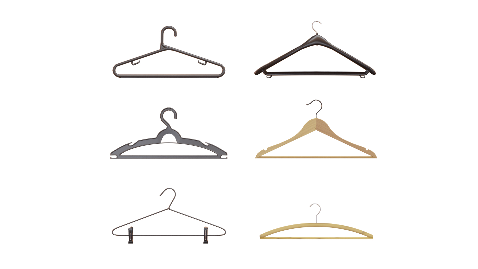 Clothes Hanger Collection 3D Model - TurboSquid 1844959