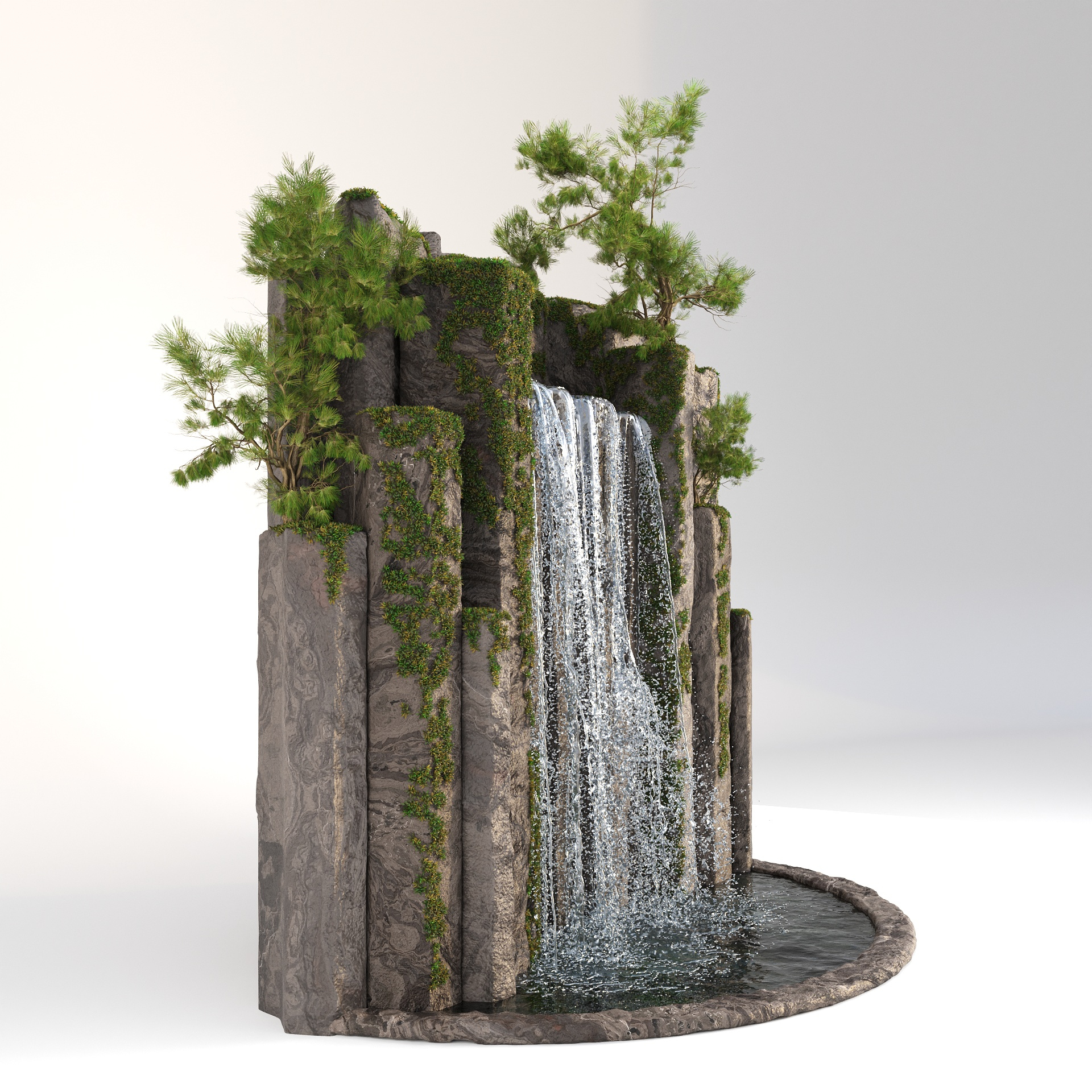 Large waterfall 2 3D - TurboSquid 1958722