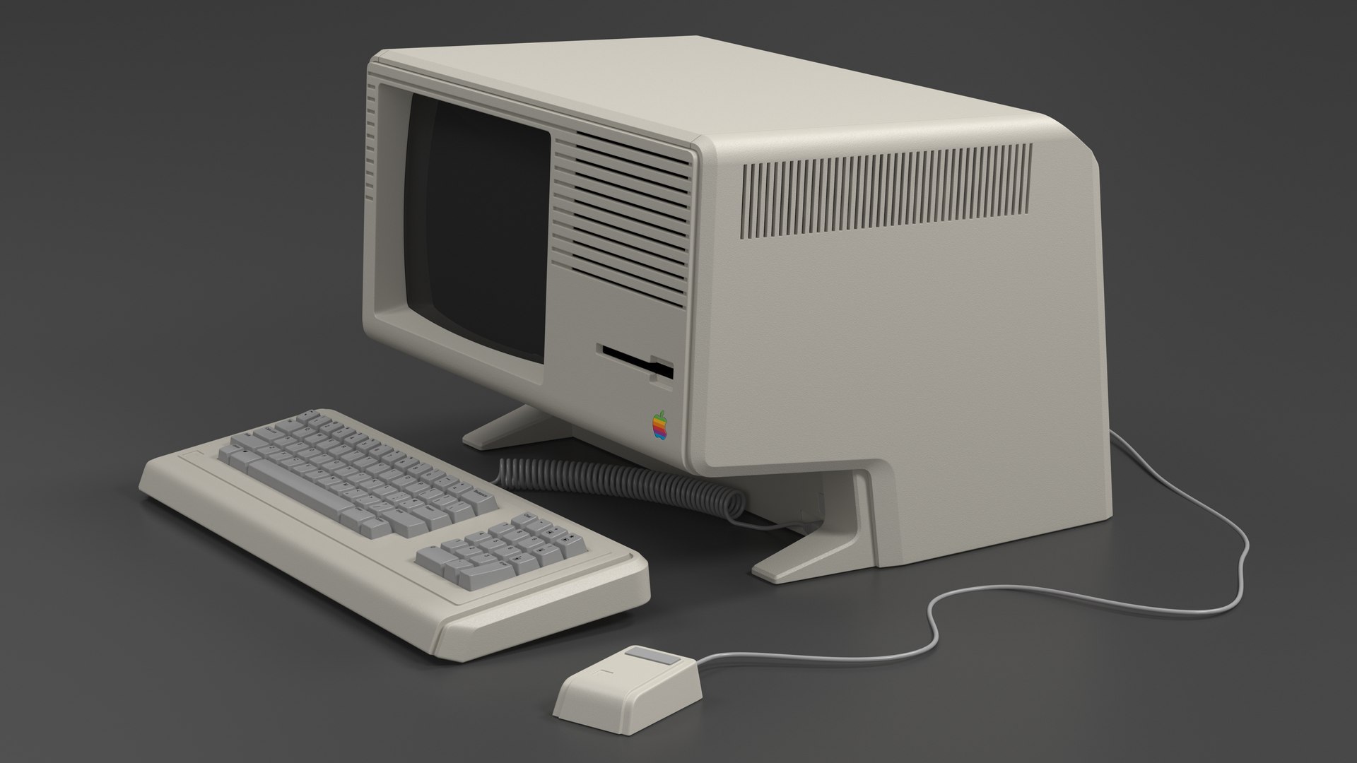 Vintage Apple Personal Computer Lisa With Keyboard And Mouse Model ...