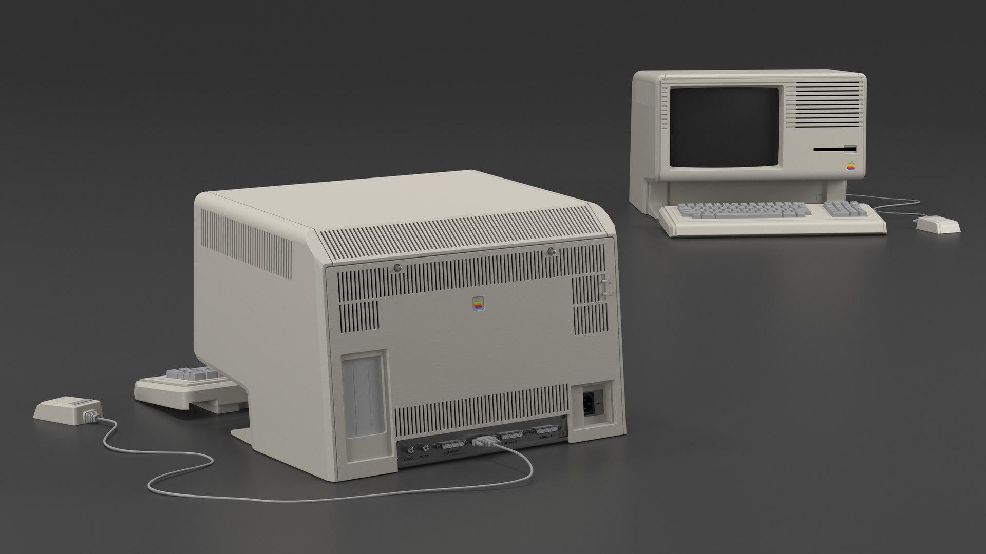 Vintage Apple Personal Computer Lisa With Keyboard And Mouse Model ...