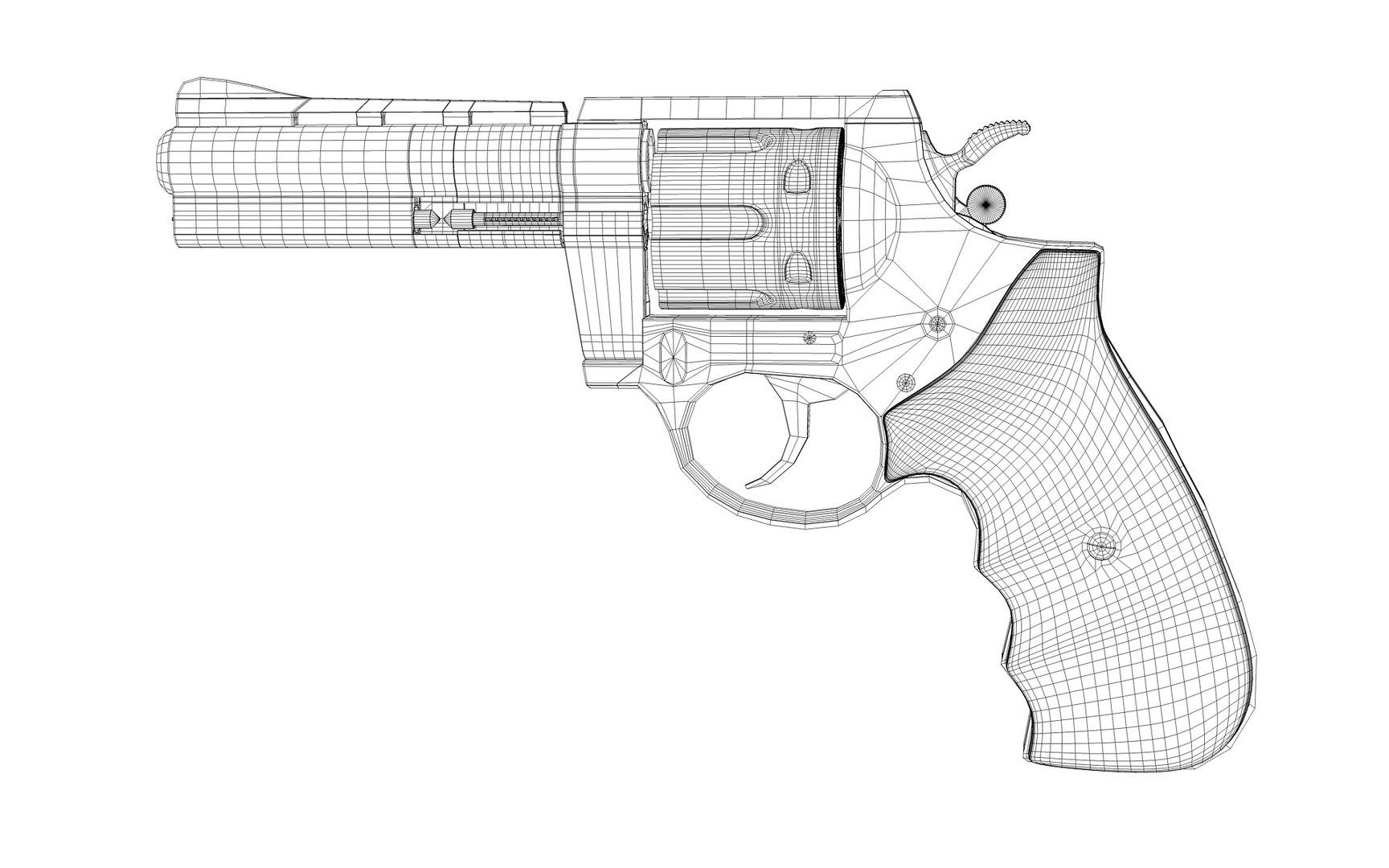 Colt Anaconda Revolver 3d C4d