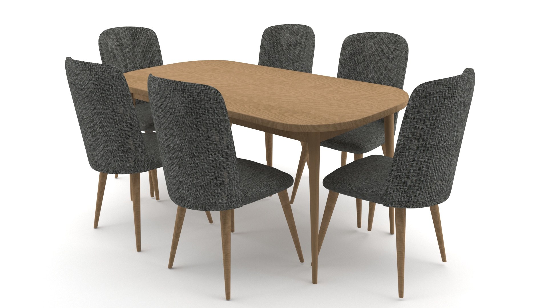 Dining-table-with-six 3D Model - TurboSquid 2033377