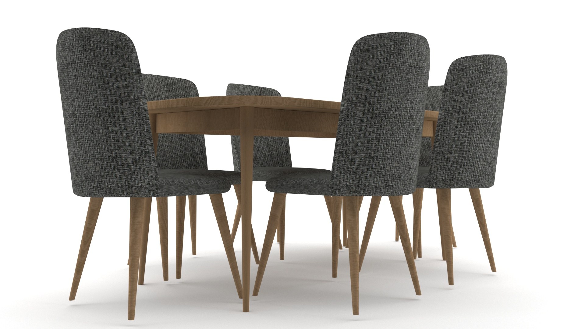 Dining-table-with-six 3D Model - TurboSquid 2033377