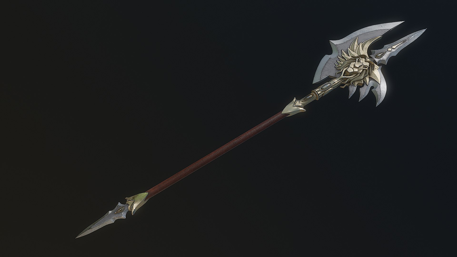 Free 3D Lion Warhead Halberd Free Model - TurboSquid 2385314