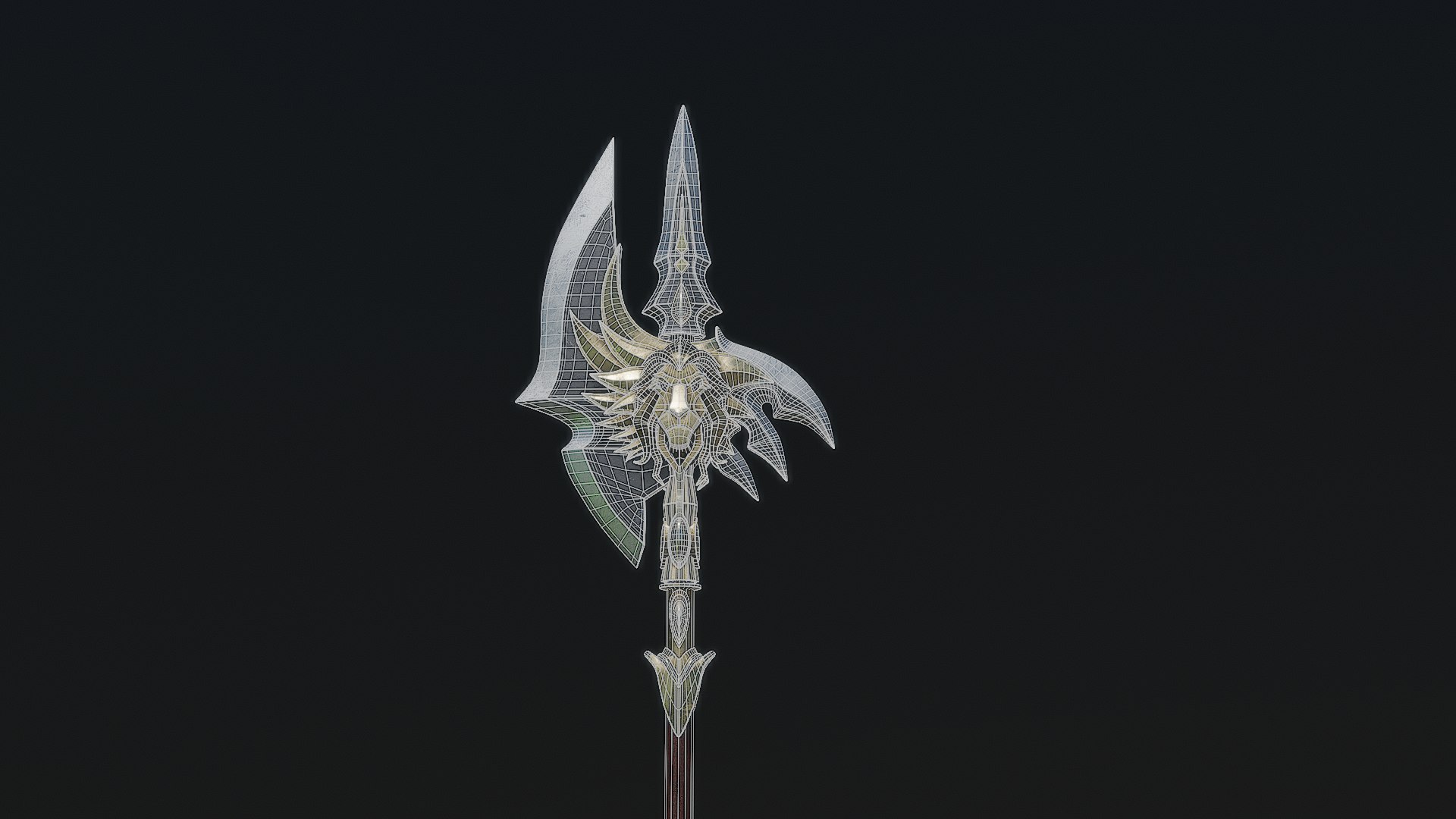 Free 3D Lion Warhead Halberd Free Model - TurboSquid 2385314