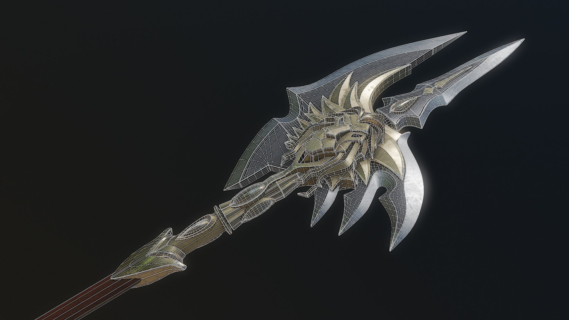 Free 3D Lion Warhead Halberd Free Model - TurboSquid 2385314