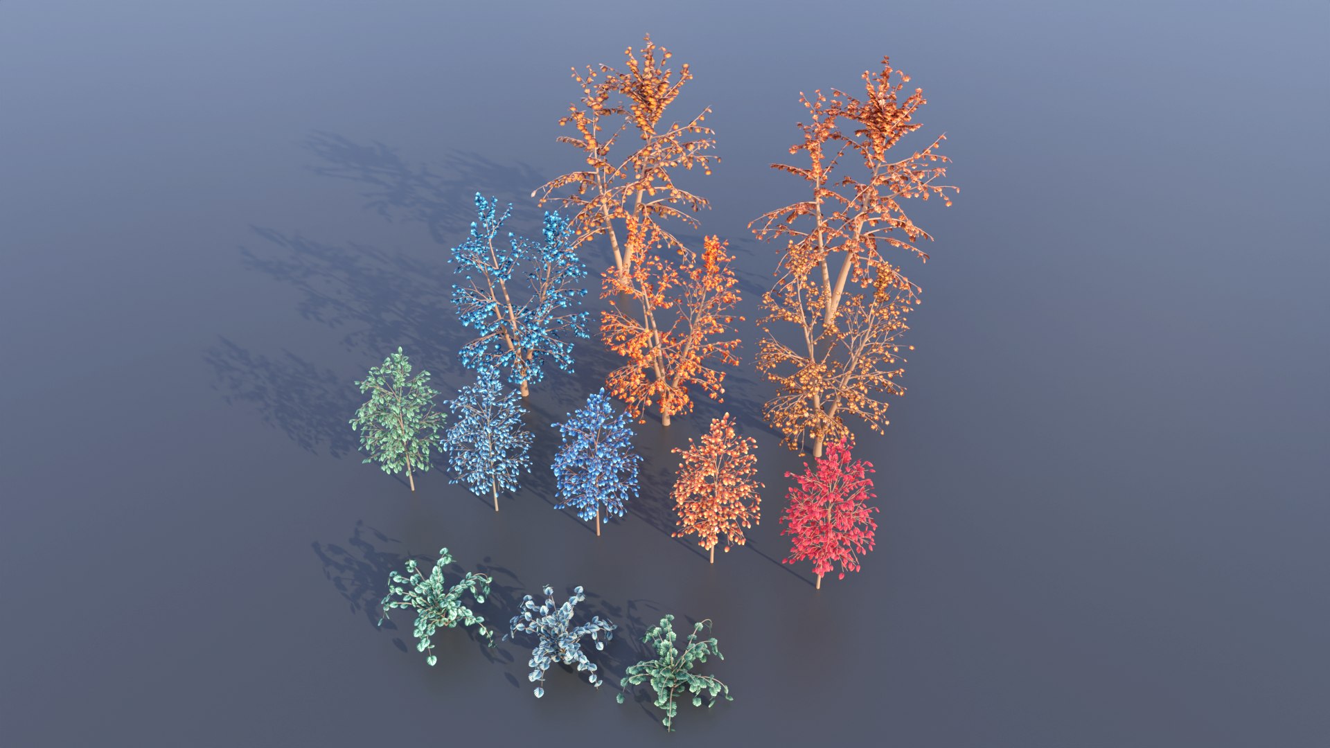 3D Types Texture Of Leaves And Trees Low Poly - TurboSquid 2226330