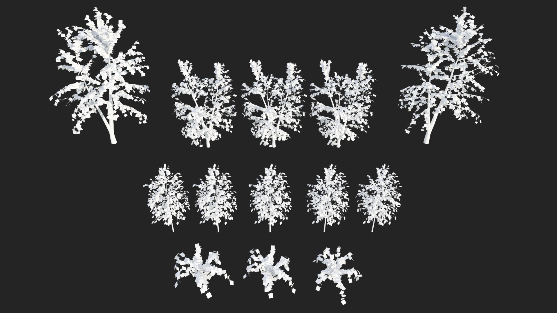 3D Types Texture Of Leaves And Trees Low Poly - TurboSquid 2226330
