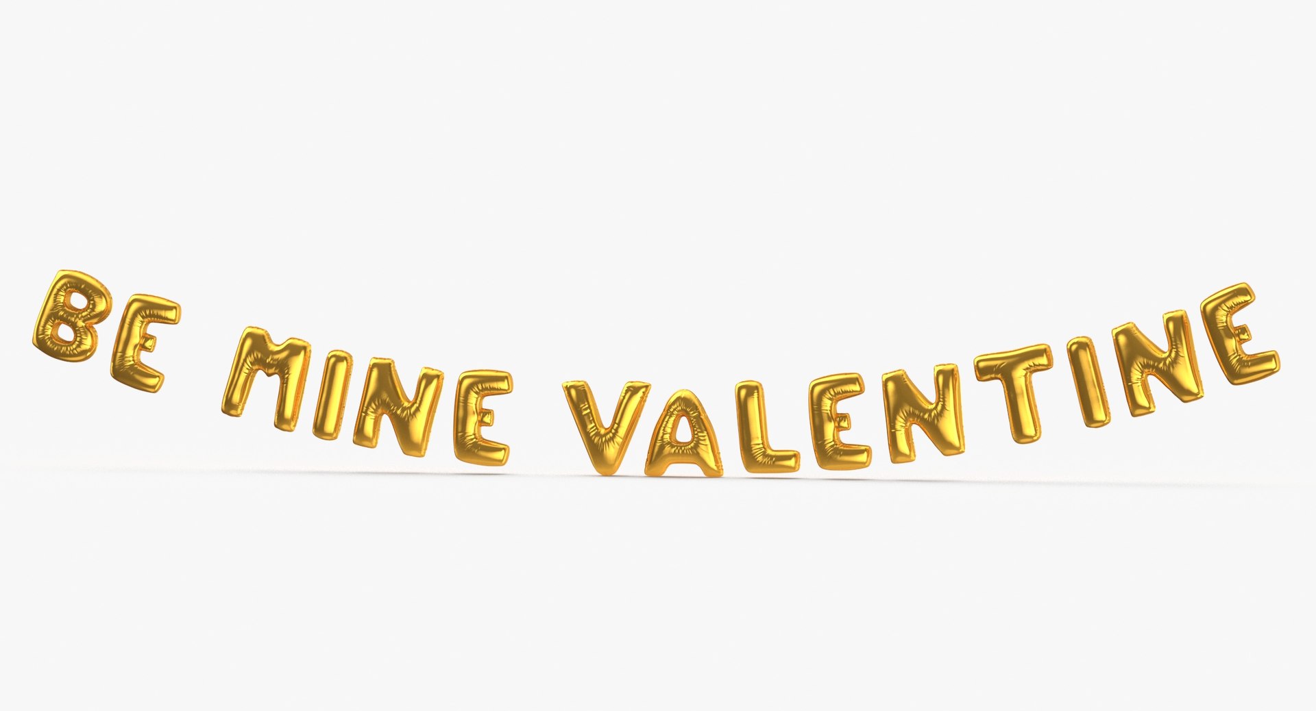 Foil Baloon Words BE MINE VALENTINE Gold 3D model - TurboSquid 1738861