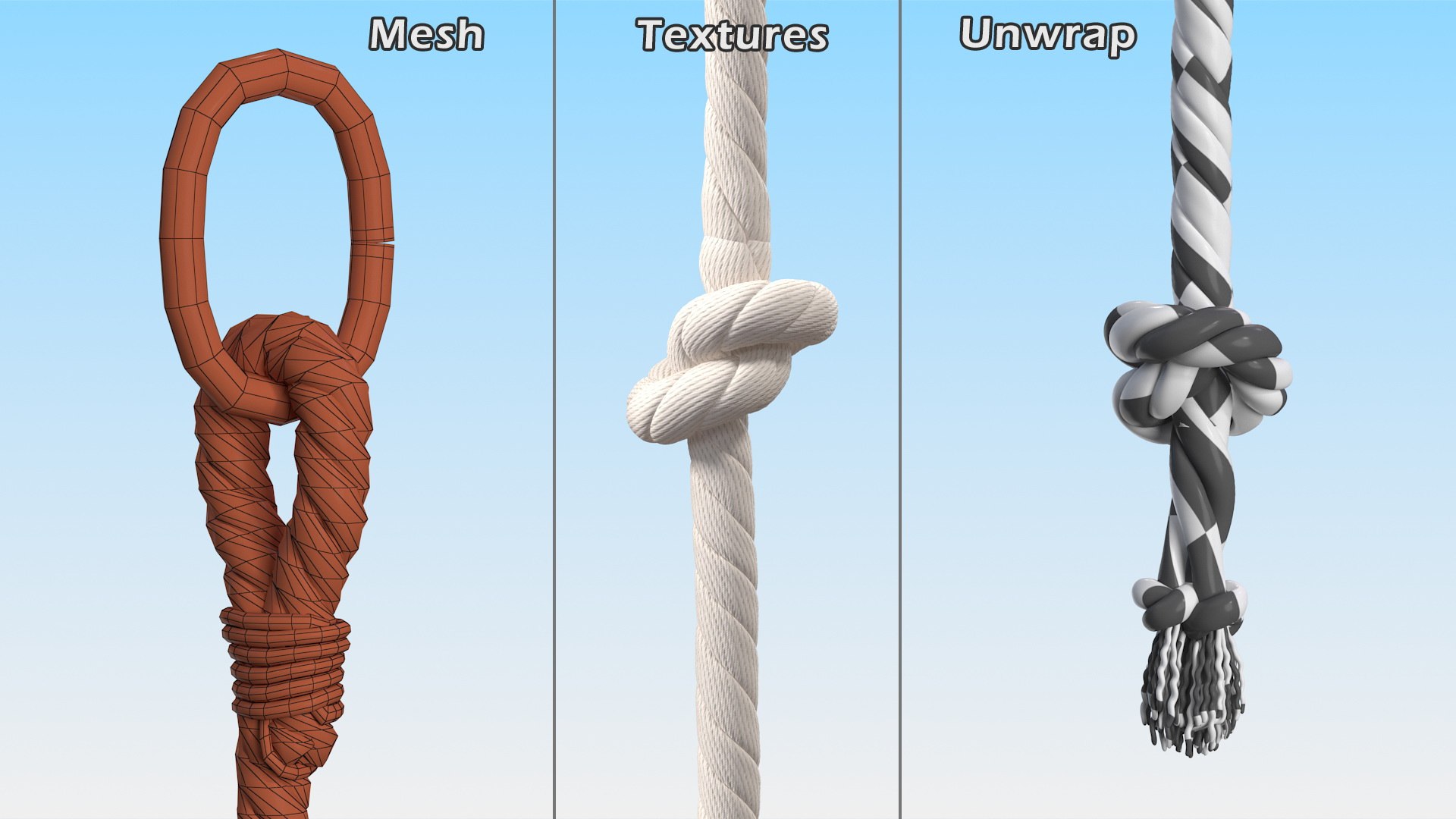 3D Model Knotted Climbing Rope - TurboSquid 1672938