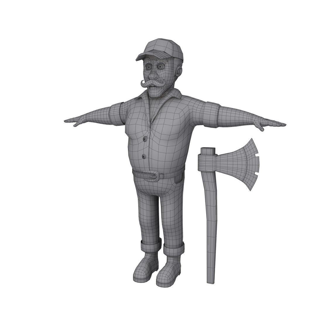 Lumberjack Cartoon 3D Model - TurboSquid 1648034