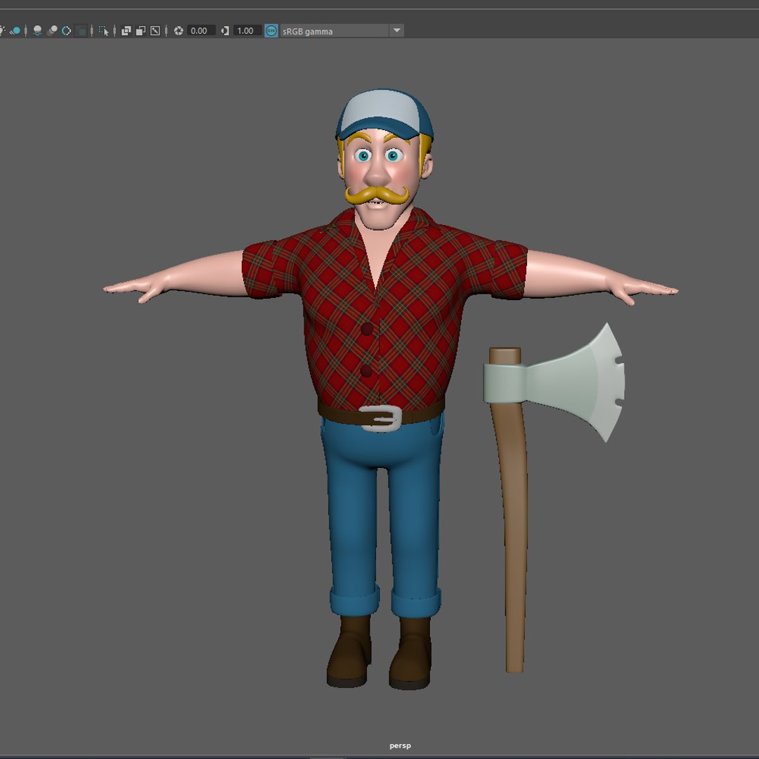 Lumberjack Cartoon 3D Model - TurboSquid 1648034