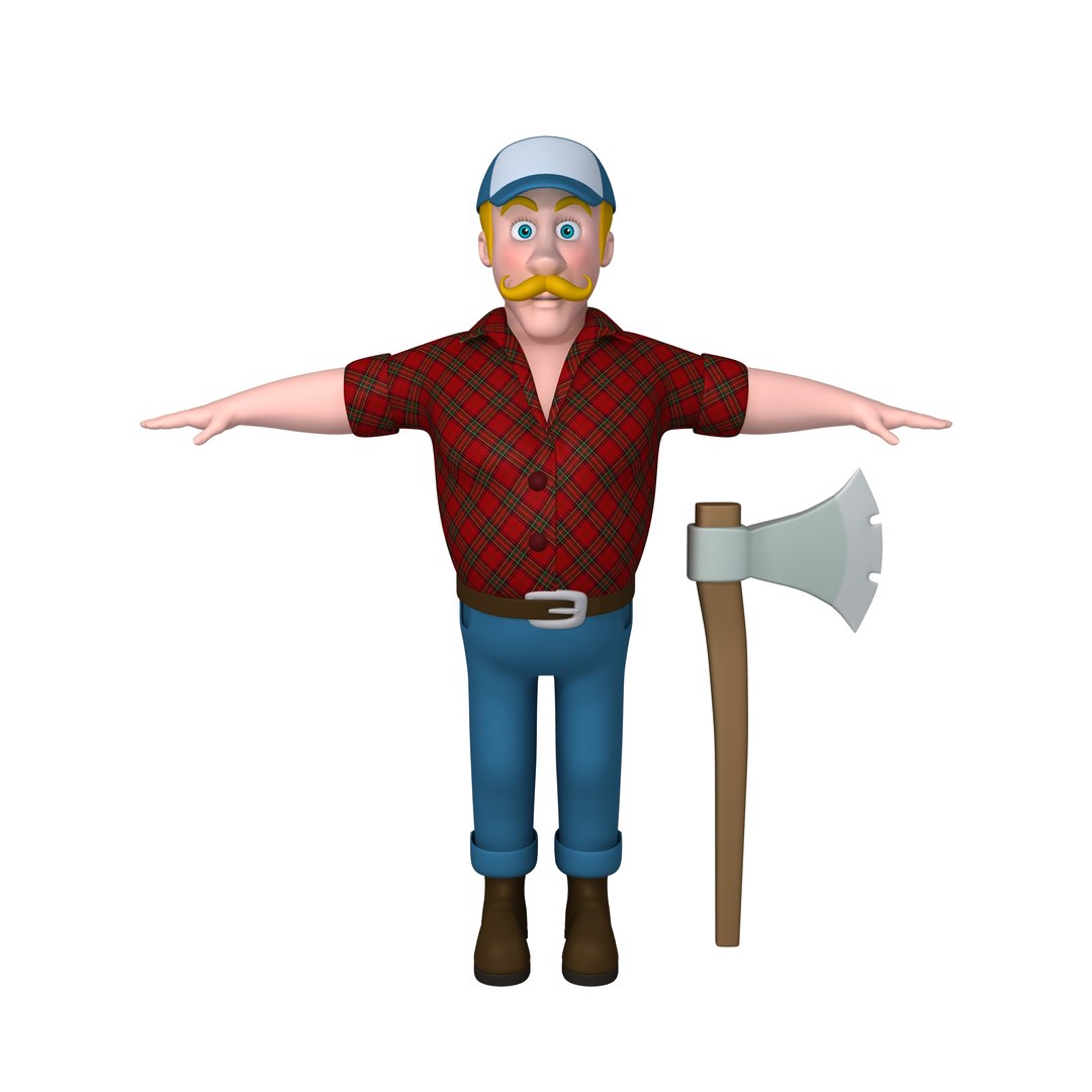 Lumberjack Cartoon 3D Model - TurboSquid 1648034