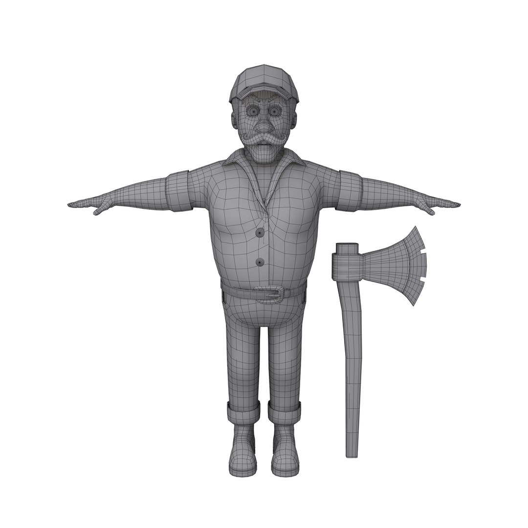 Lumberjack Cartoon 3D Model - TurboSquid 1648034