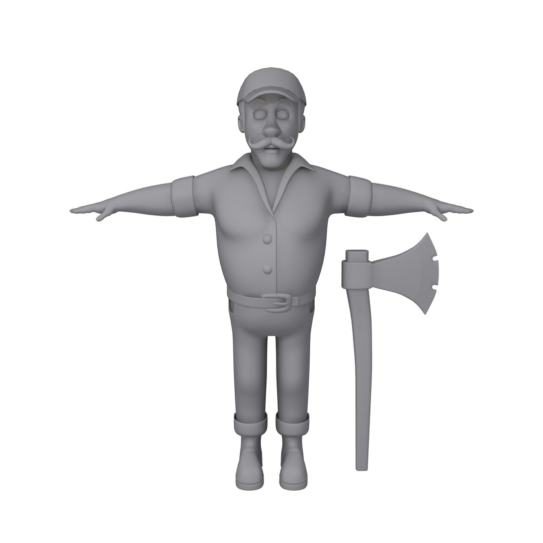 Lumberjack Cartoon 3D Model - TurboSquid 1648034