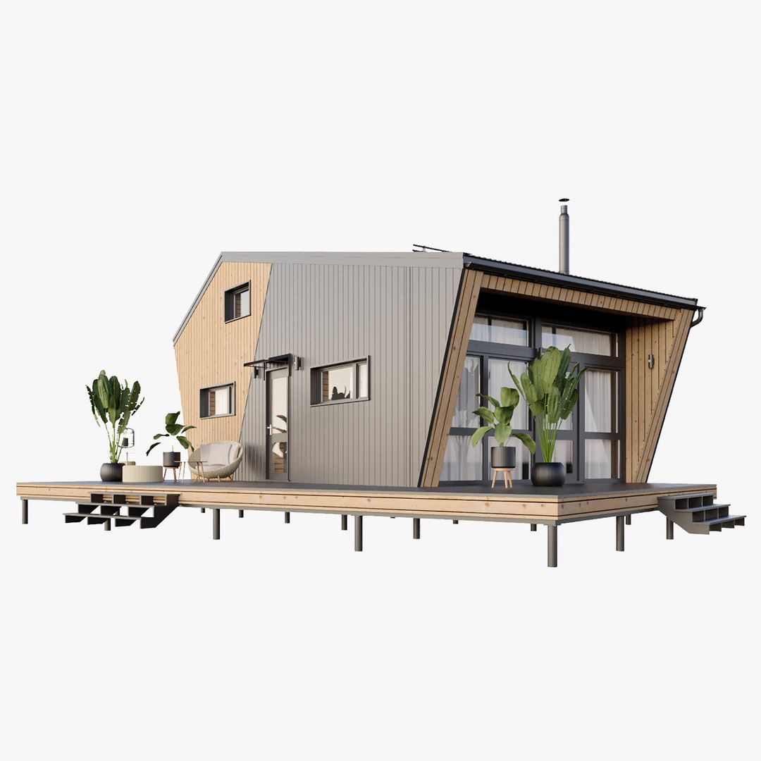 3D Futuristic Wooden Cabin - TurboSquid 2055581