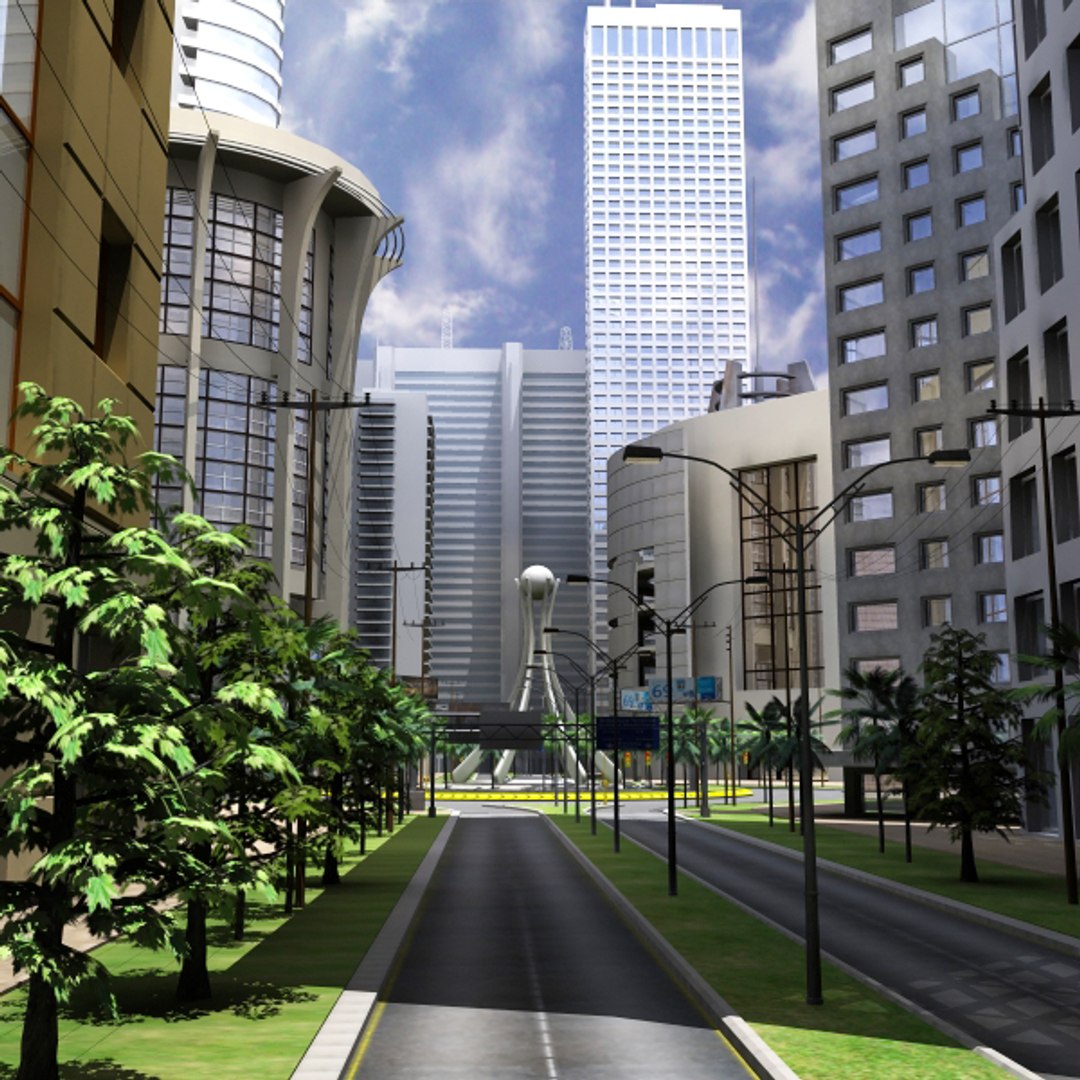 cityscape intersection 3d model