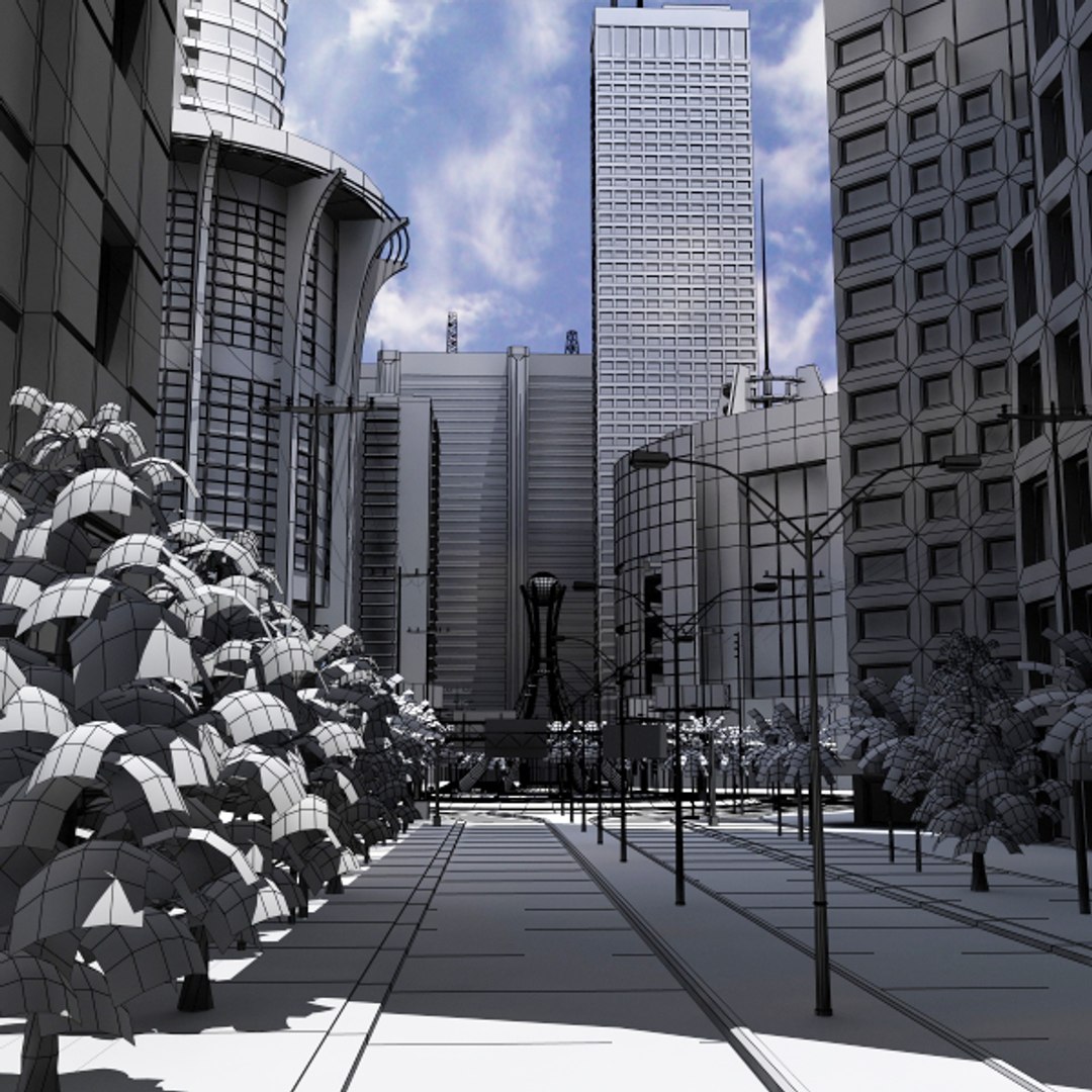 cityscape intersection 3d model