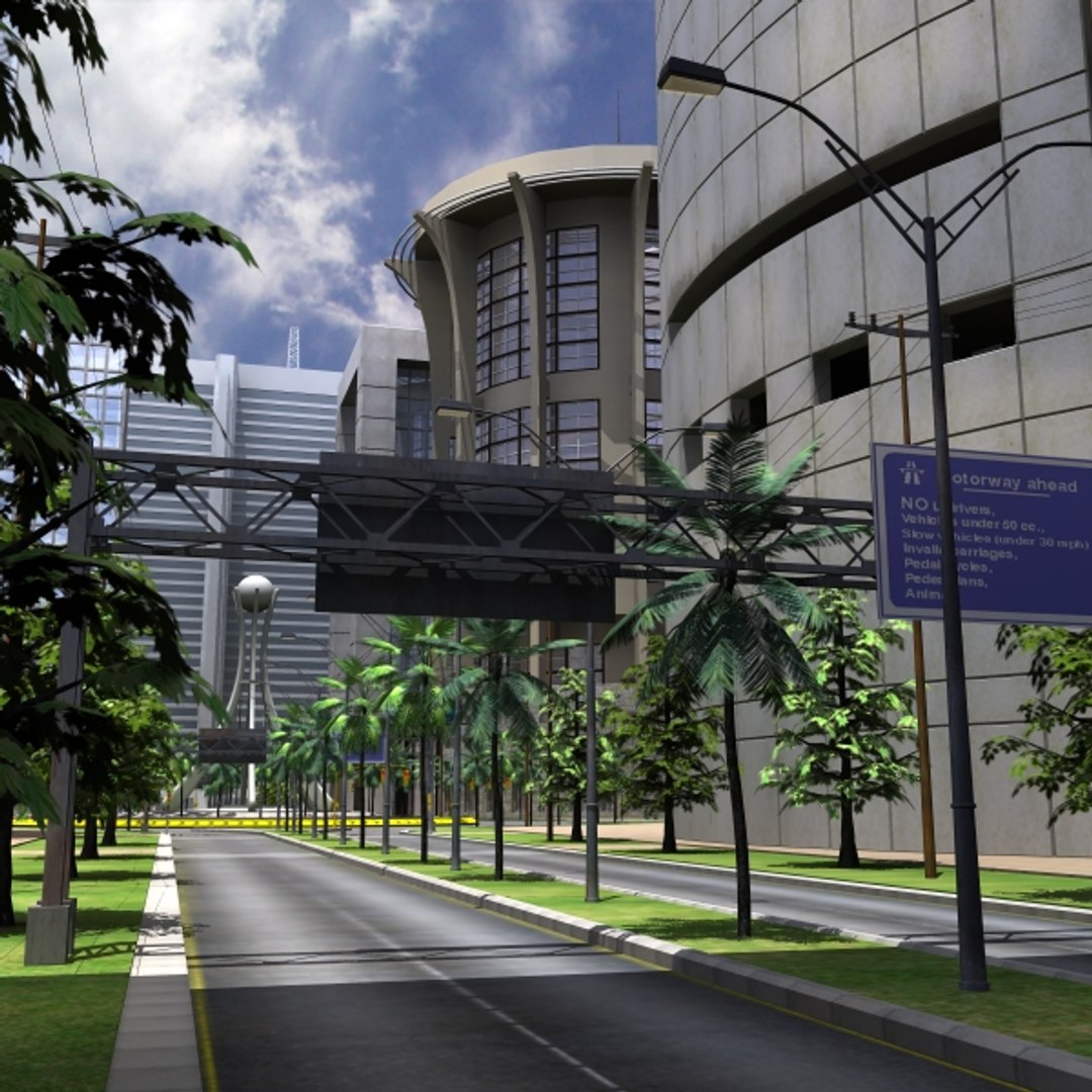 cityscape intersection 3d model