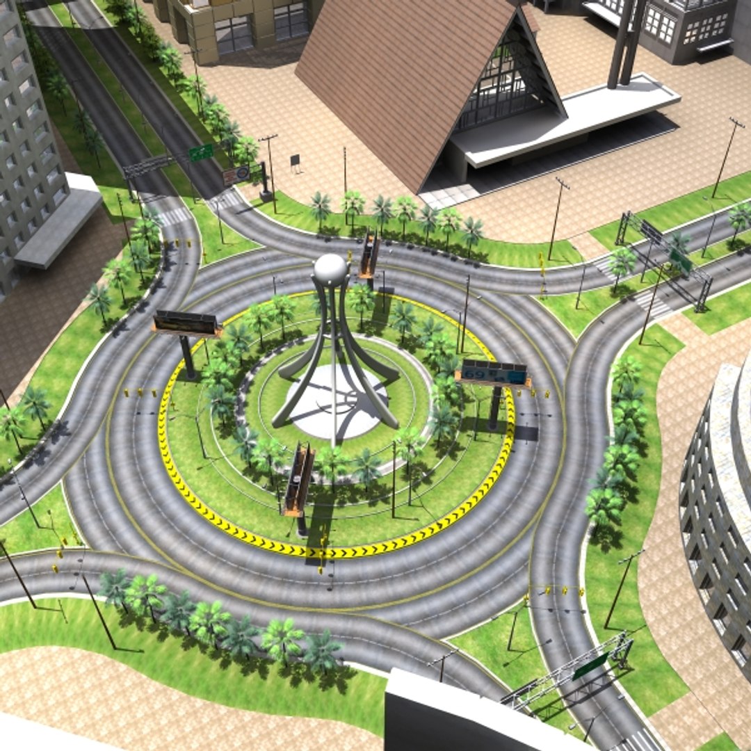 cityscape intersection 3d model