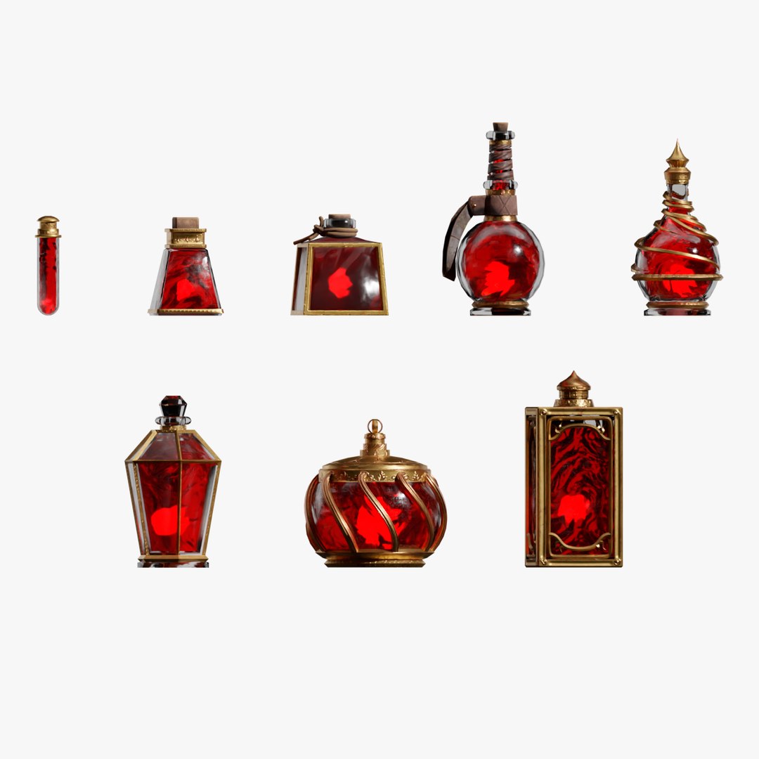Health Potion Bottle Set 3D Model - TurboSquid 1795451