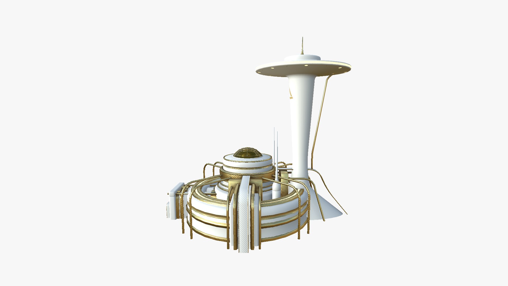 SciFi Facility D11 Golden - Sci Fi Exterior Design 3D Model ...