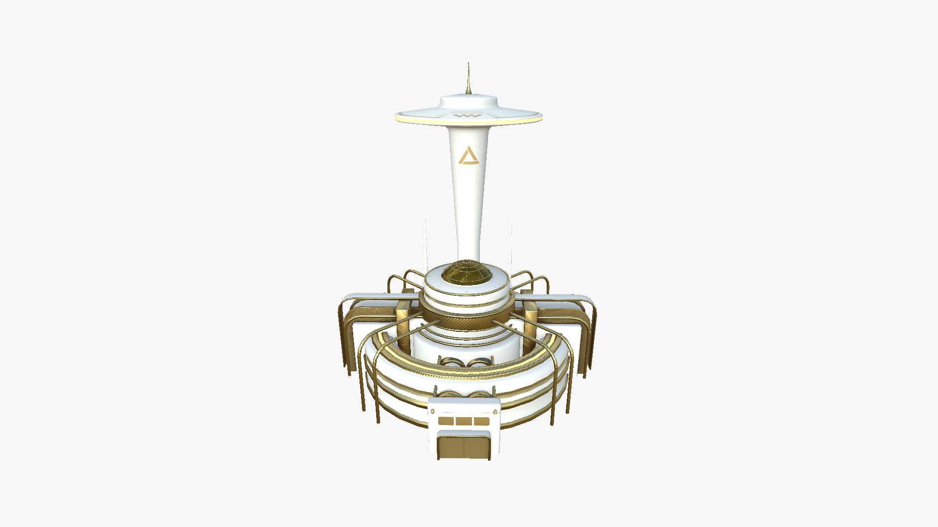 SciFi Facility D11 Golden - Sci Fi Exterior Design 3D Model ...